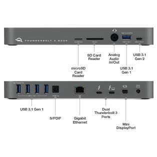 OWC Thunderbolt 3 Dock for Windows and Mac - 14 Ports